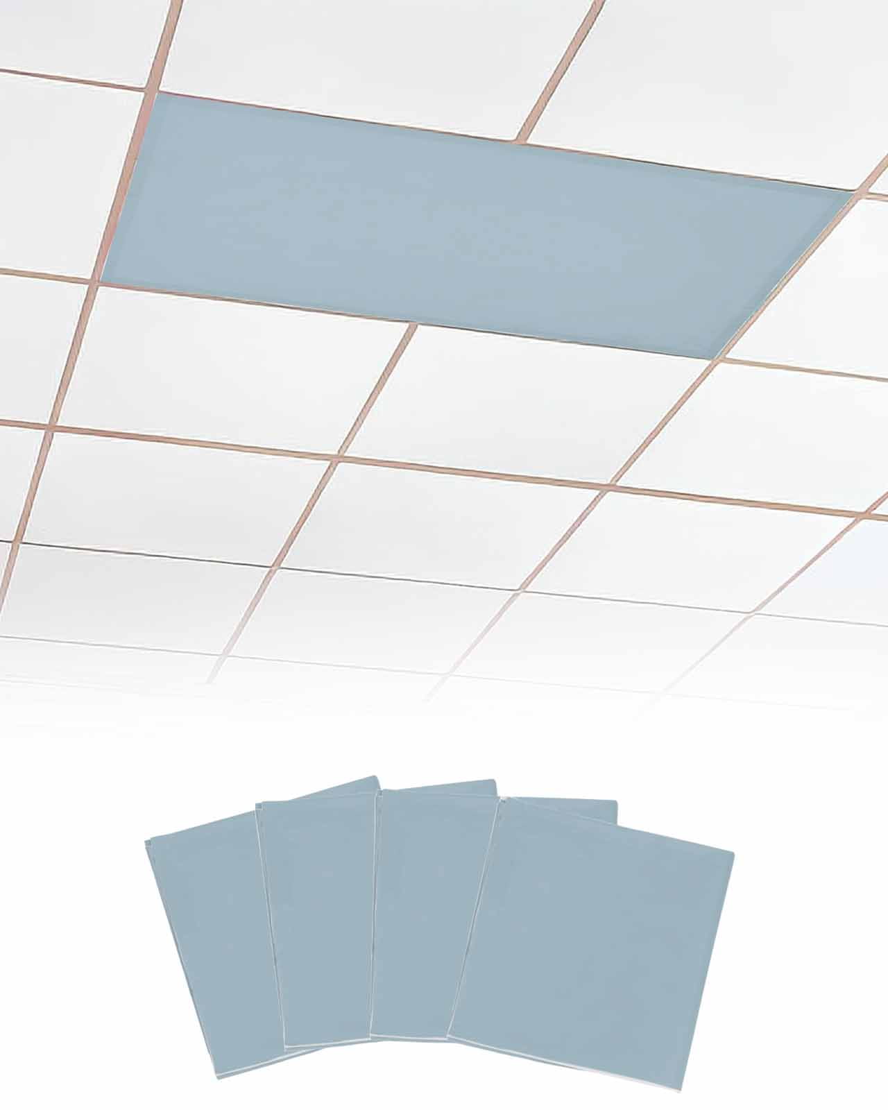 Sky Blue Fluorescent Light Covers for Ceiling Lights 4x2 feet, 4 Pack ...