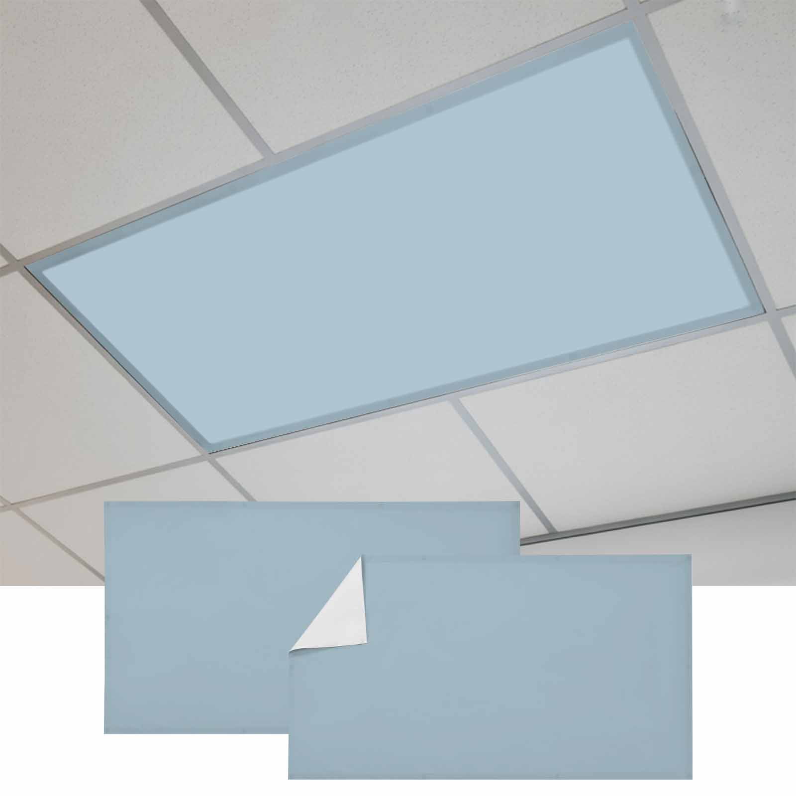 Sky Blue Fluorescent Light Covers, Modern Pure Winter Sky Blue Magnetic ...