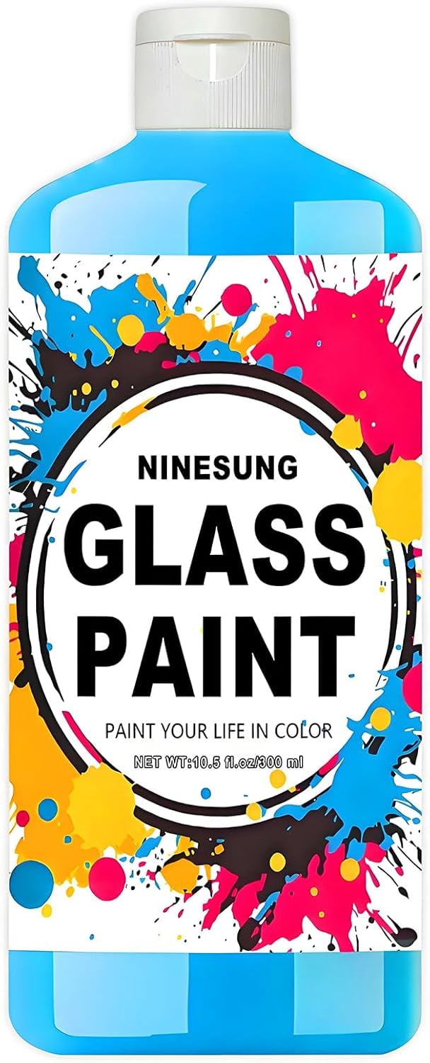 Sky Blue Glass Paint, 34 oz (1 Liter) Jumbo Bulk - Acrylic Paint for ...