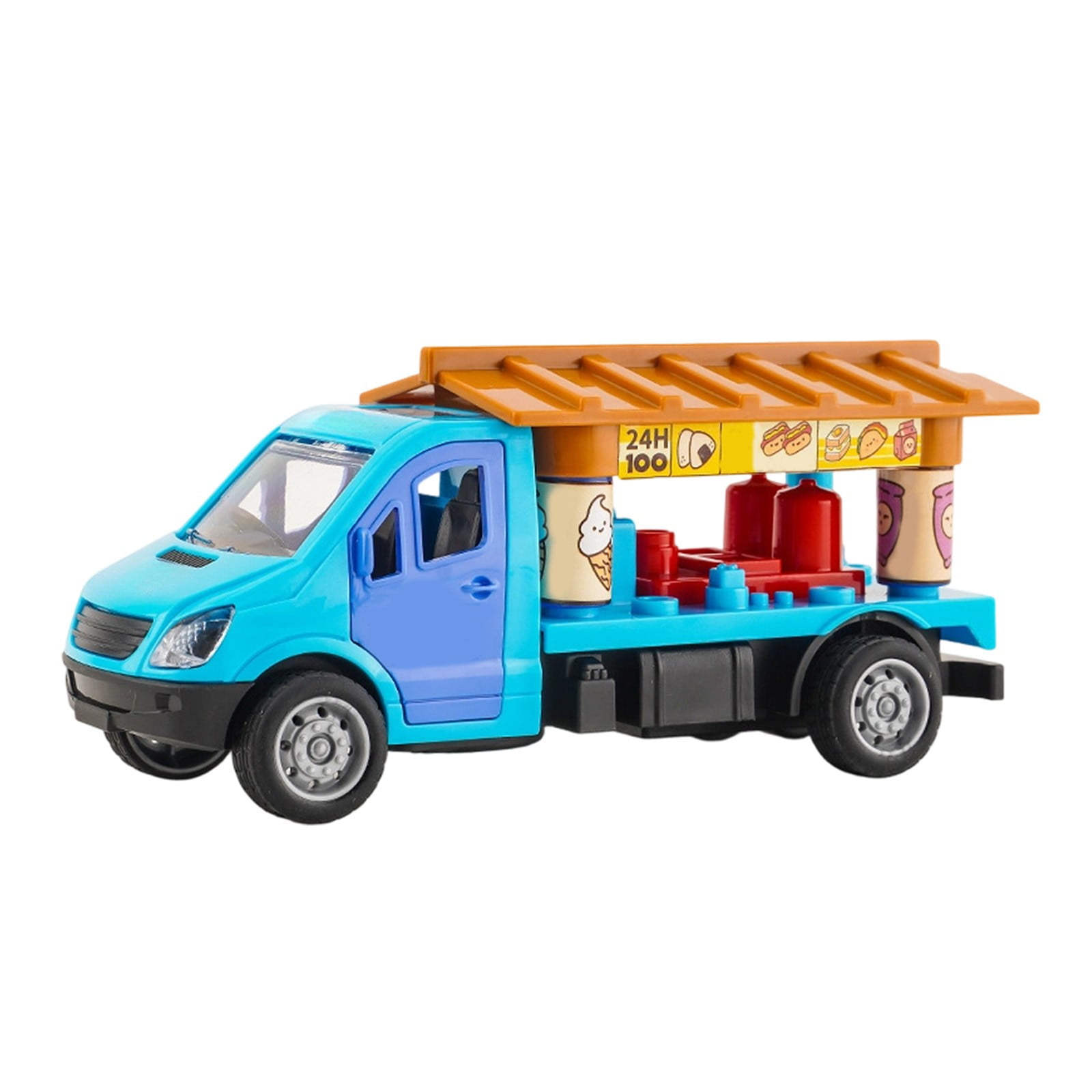 Sky Blue Inertia Snack Car Toy Simulation Food Vehicle With Openable ...
