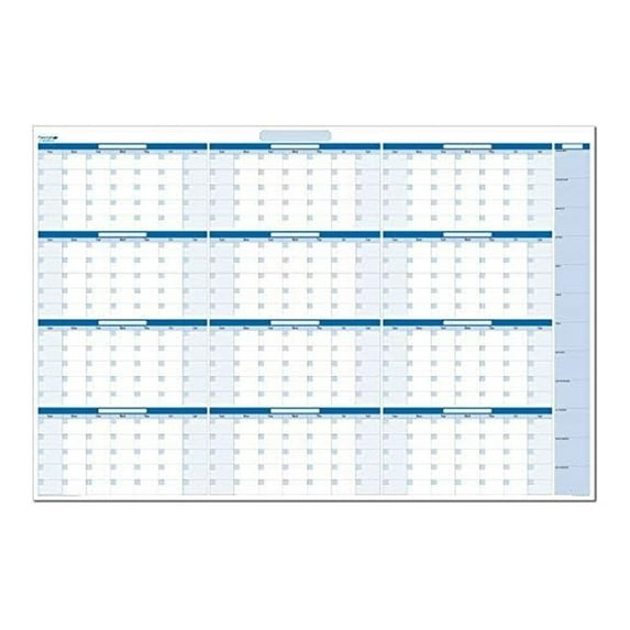 Sky Blue Large Undated Horizontal Yearly Dry-Erase Wall Calendar: No ...