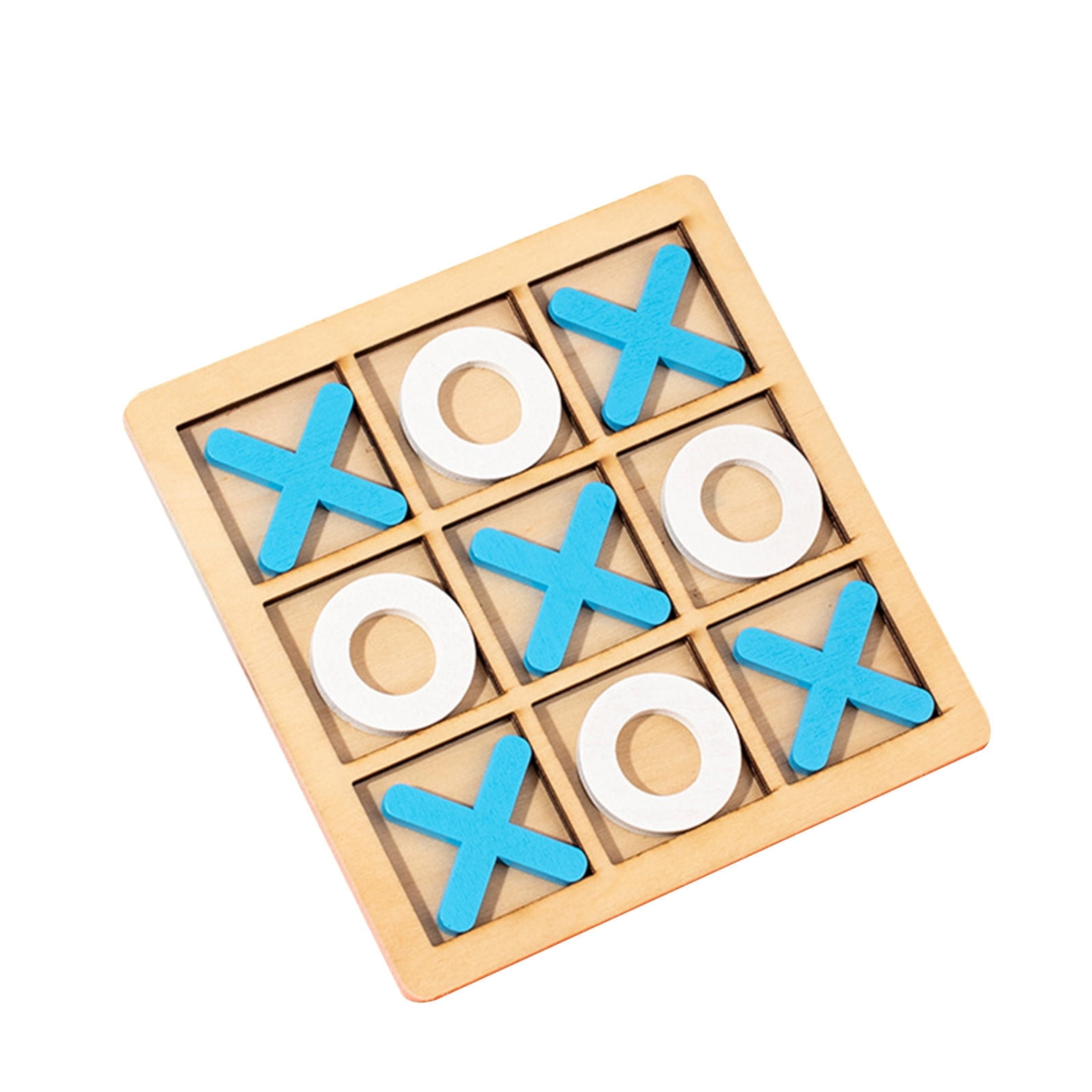 Sky Blue Portable Wooden Tic Tac Toe Game For Children Educational ...