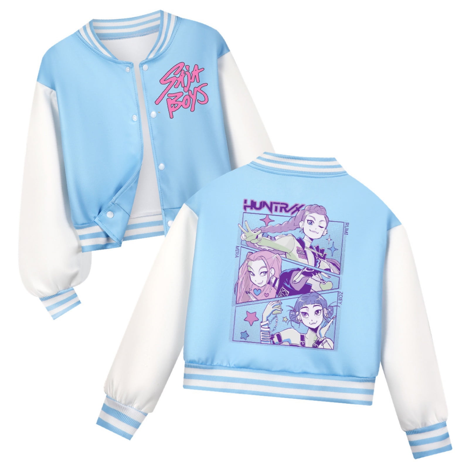 Sky Blue Rumi Mira Zoey Graphic Hoodie for Girls Long Sleeve Huntrix ...