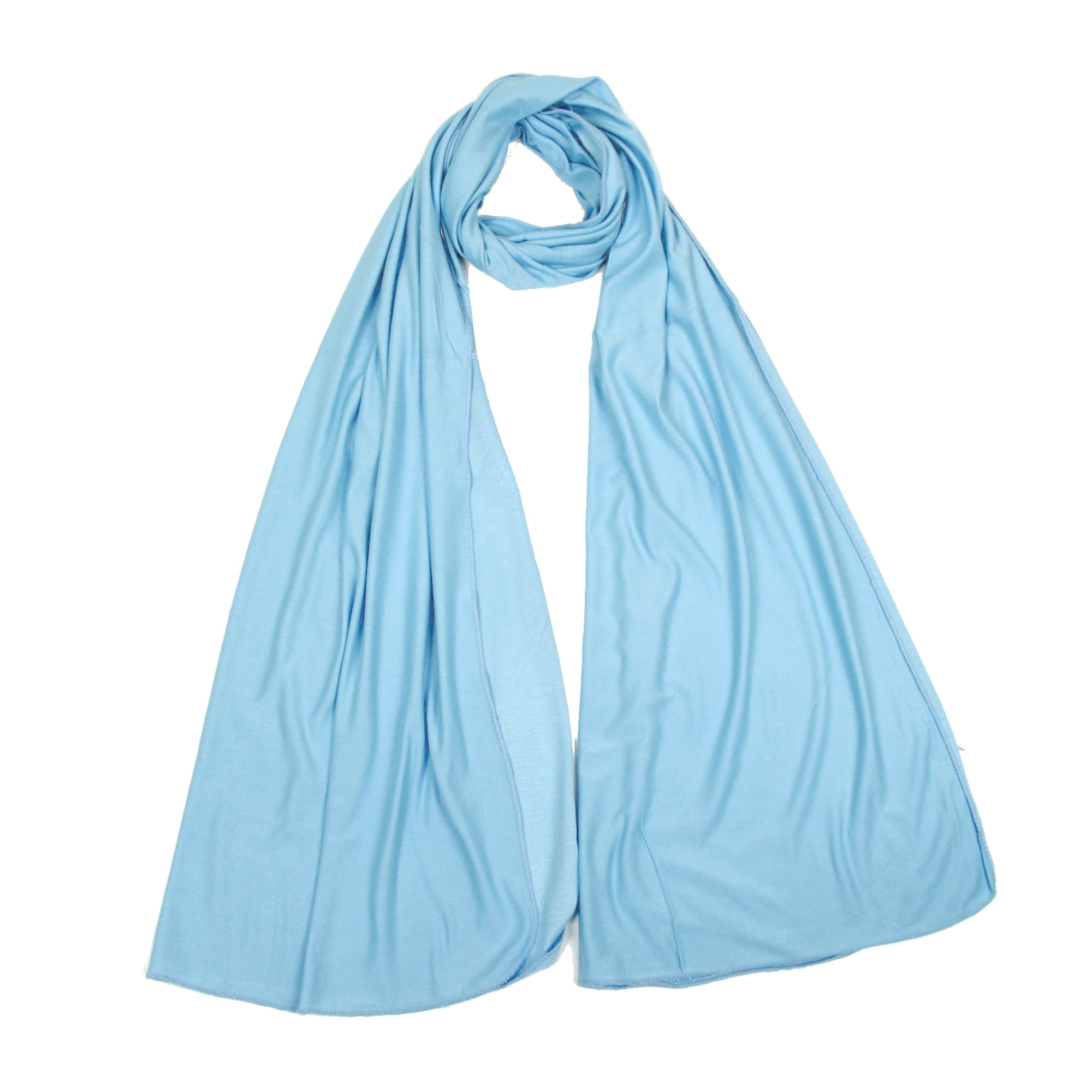 Sky Blue Soft Stretch Lightweight Jersey Hijab Rectangle Women's Head ...