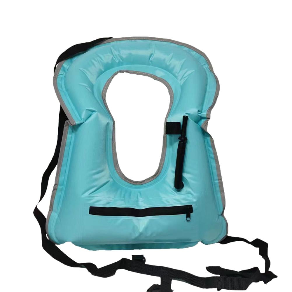 Sky Blue Swimming Inflatable Breathing Vest Snorkeling Buoyancy Vest ...