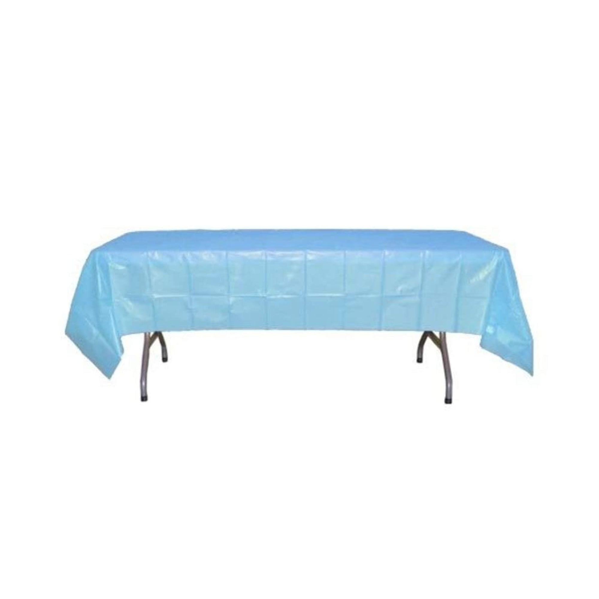 Sky Blue Table Cover - Plastic Disposable - 54in. x 108in. Rectangle ...