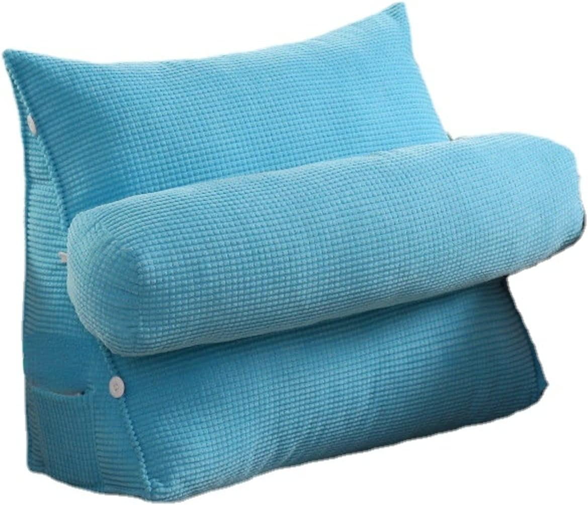 Sky Blue Triangular Chair Cushion Backrest Wedge Back Pillow Office ...