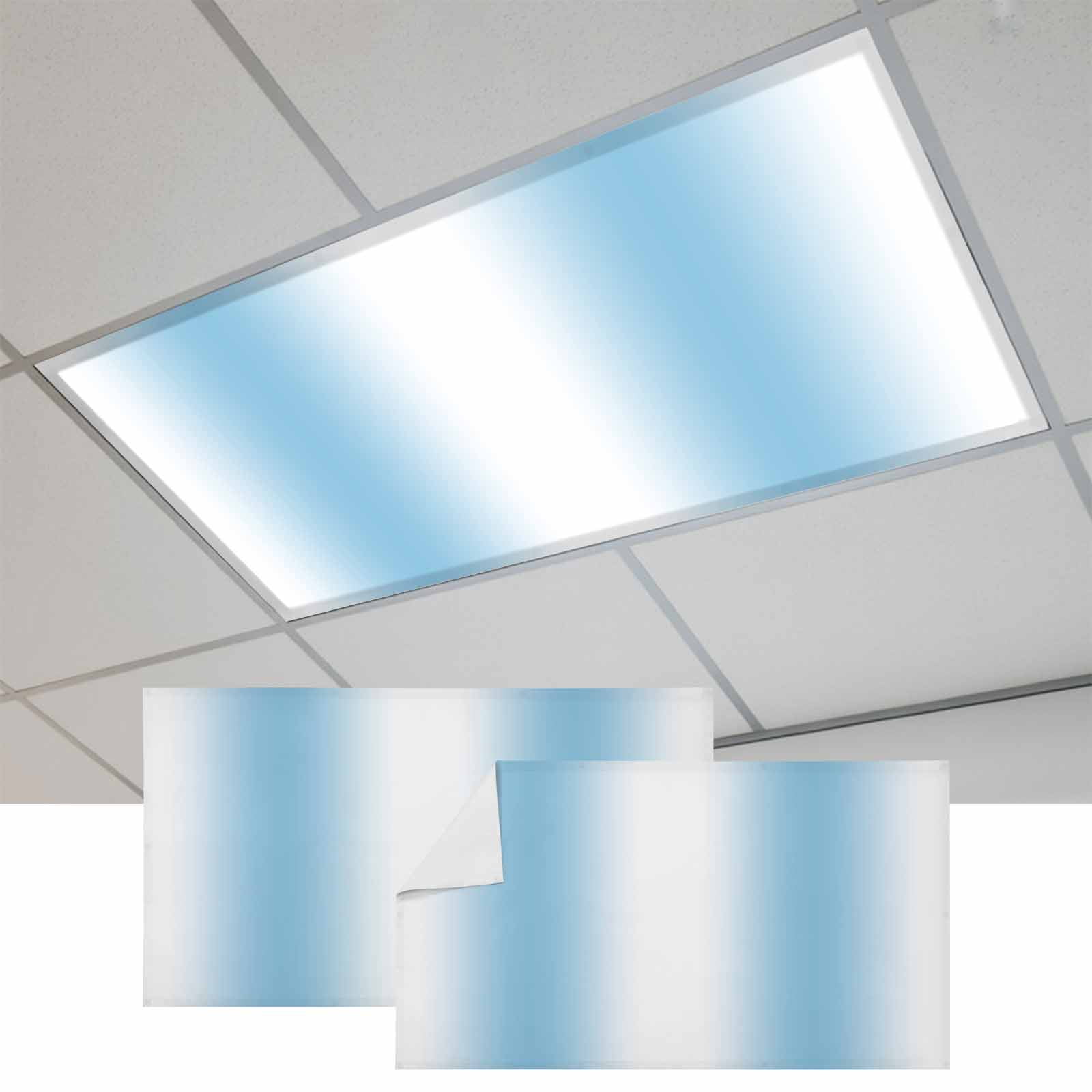 Sky Blue White Fluorescent Light Covers, Gradient Vertical Stripes ...