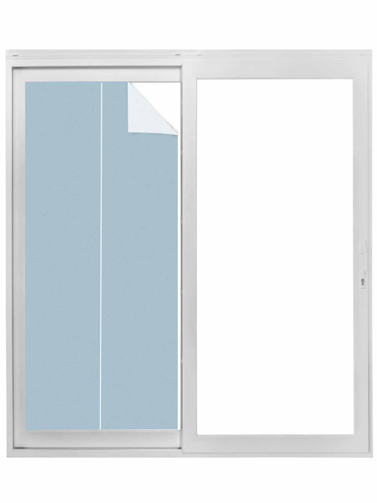 Sky Blue Window Privacy Film, Modern Pure Winter Sky Blue Static Cling ...
