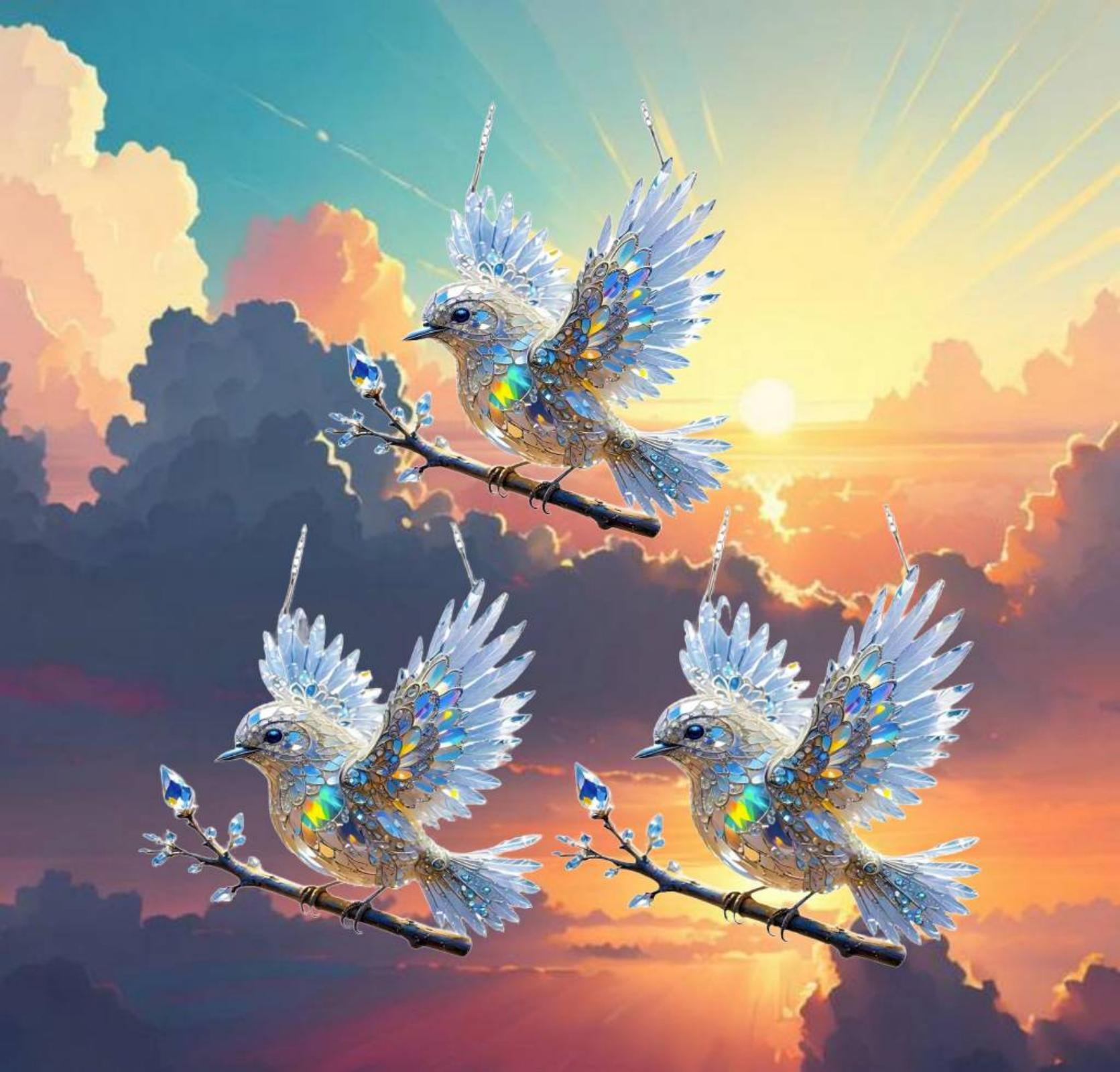 Sky Bluebird Stained Art Ornament, Terrain-Hill Stained Glass Window ...