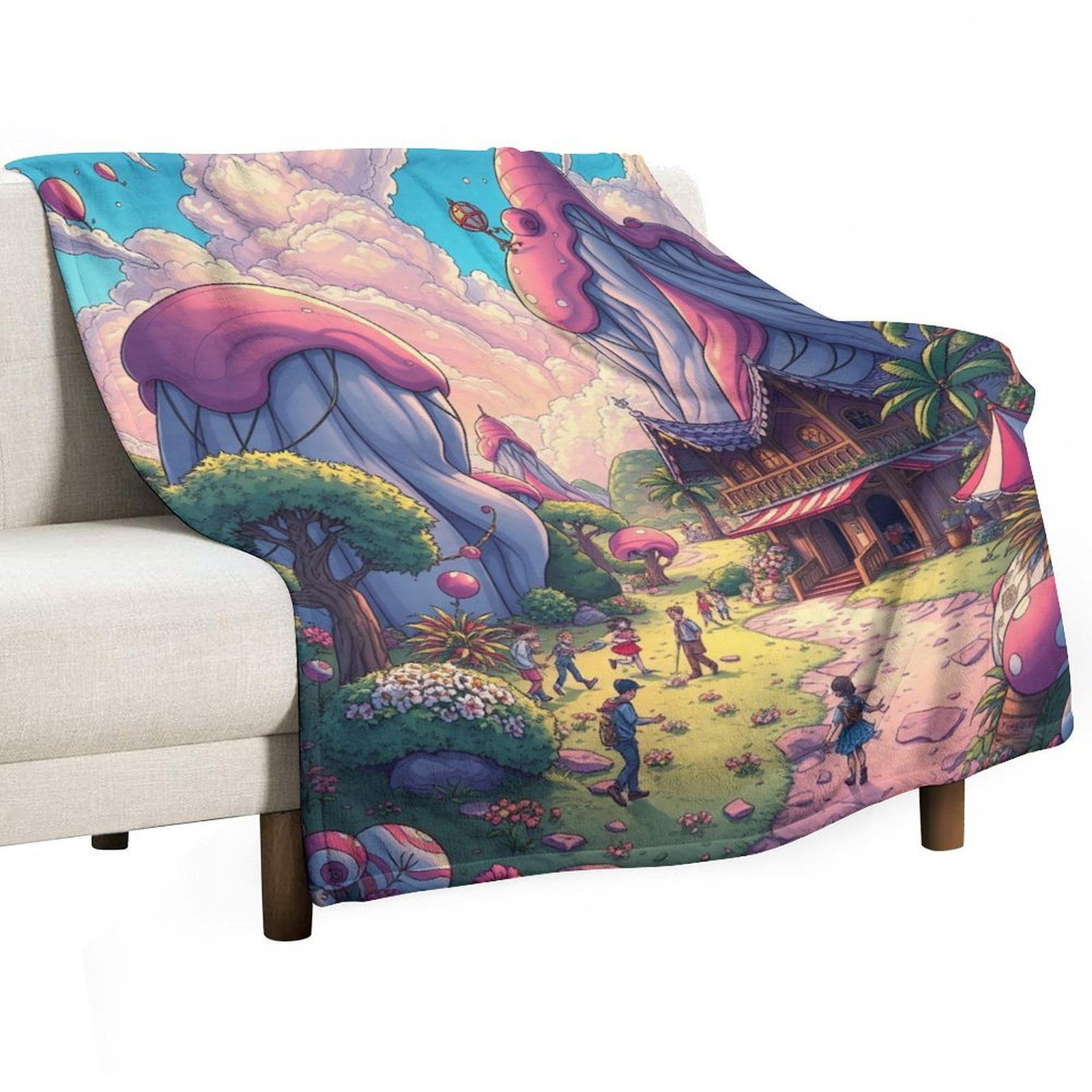 Sky Candy Land Blanket Flannel Bed Sofa Travel Camping Super Soft Cozy ...