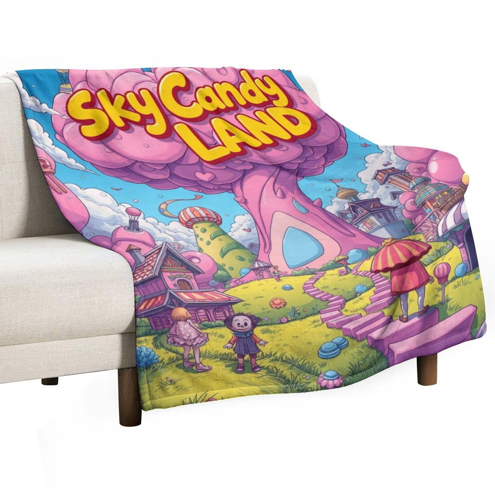 Sky Candy Land Plush Throw Blankets Cartoon Cute Blanket for Bedding ...