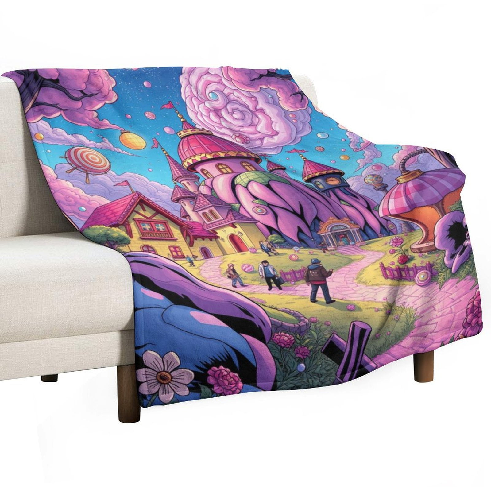 Sky Candy Land Plush Throw Blankets Cartoon Cute Blanket for Bedding ...