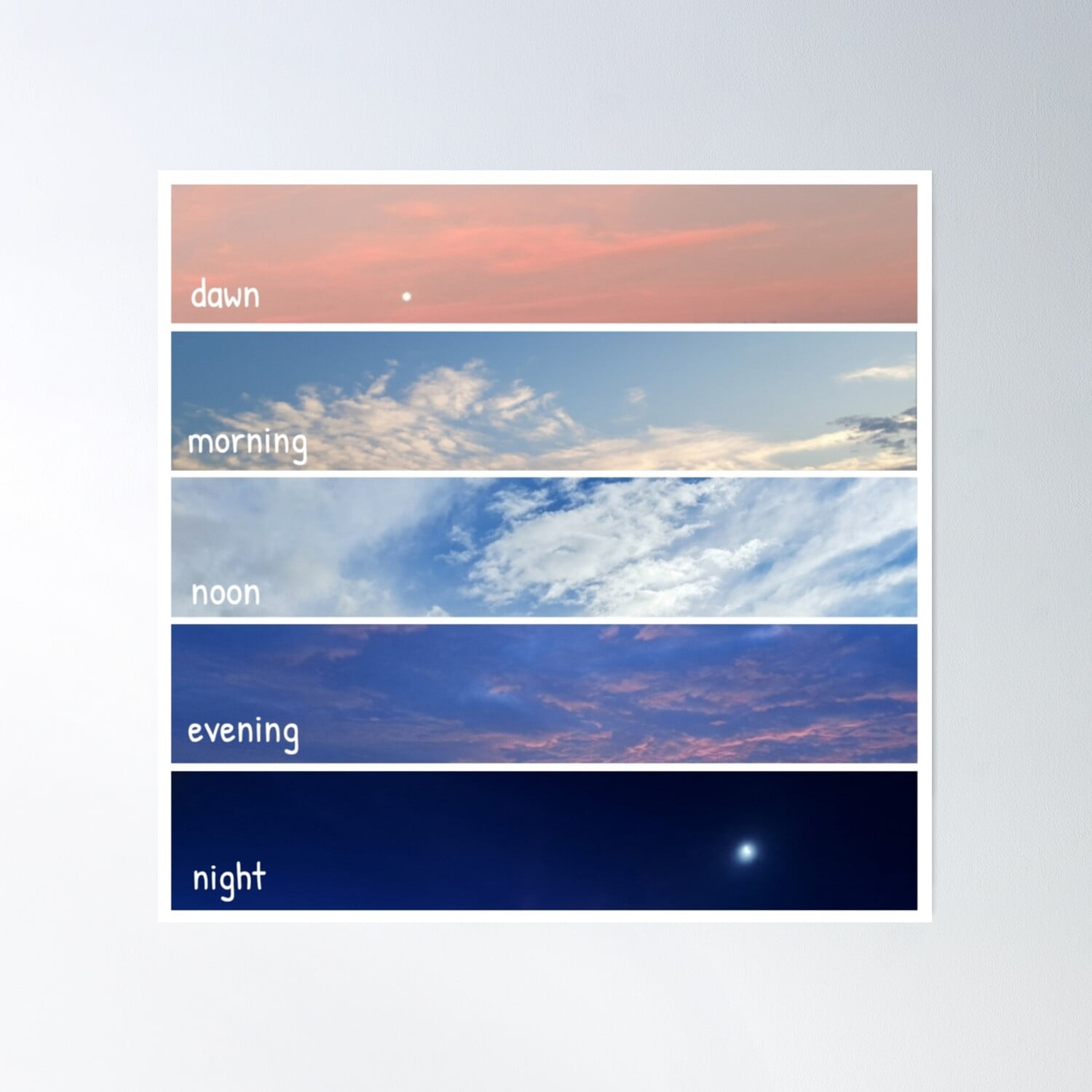 Sky Changes Throughout The Day Poster Wall Art, Modern Wall Decor, 24x24 UNFRAMED - Walmart.com