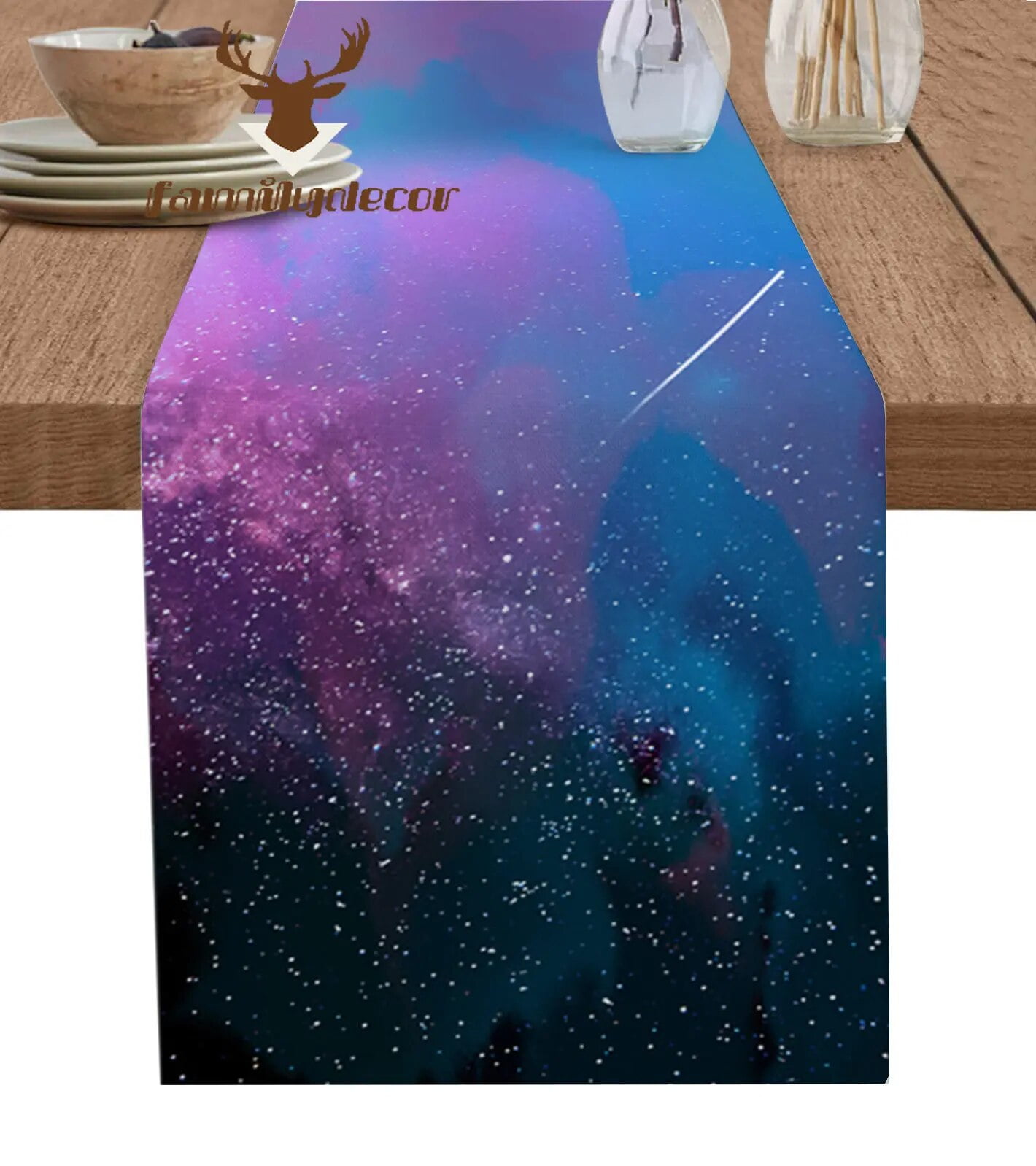 Sky Clouds Night Sky Table Runner Home Wedding Decor Table Flag Mat ...