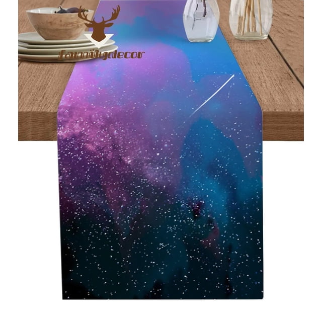 Sky Clouds Night Sky Table Runner Home Wedding Decor Table Flag Mat ...