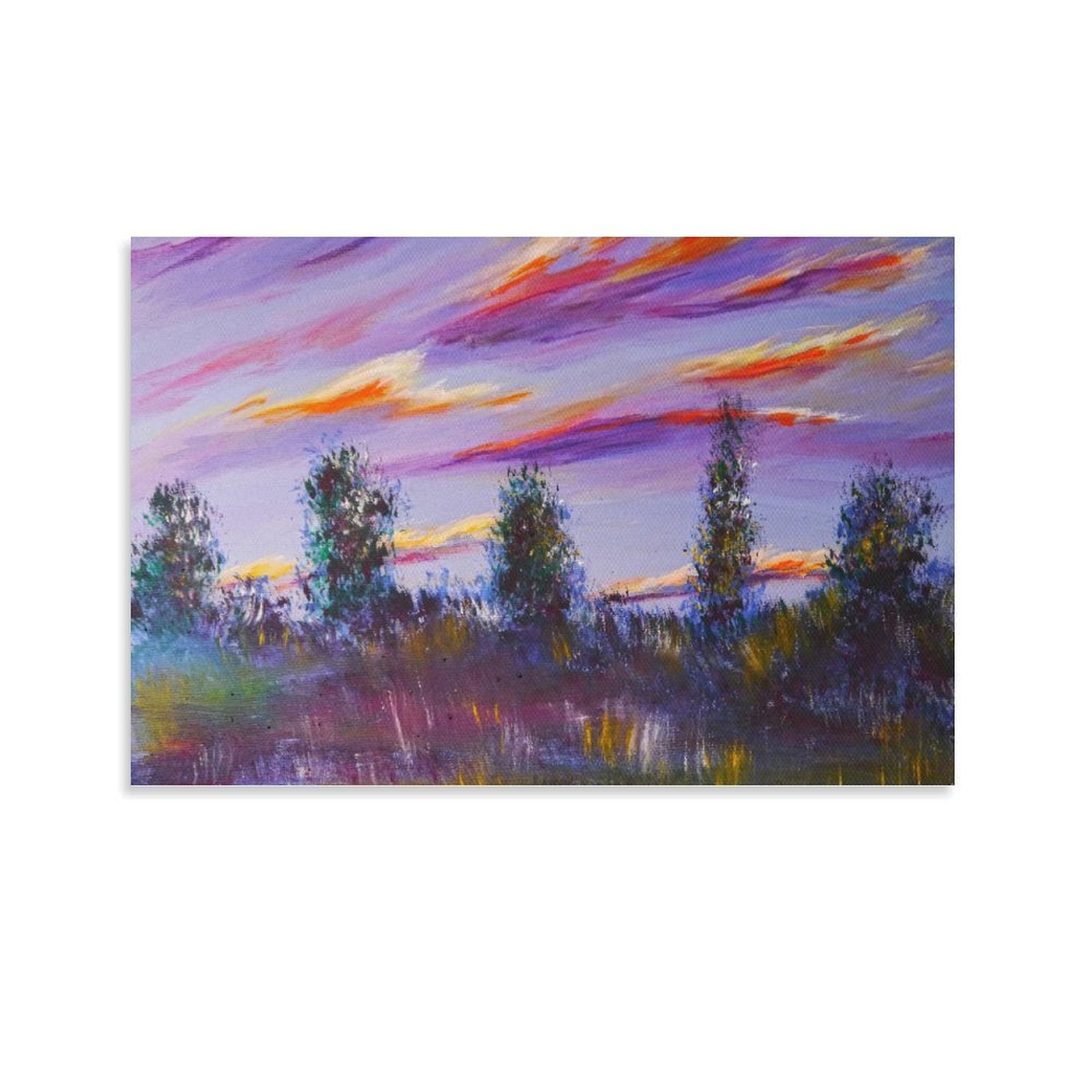 Sky Clouds Trees Abstract Painting Poster Decorative Painting Canvas ...