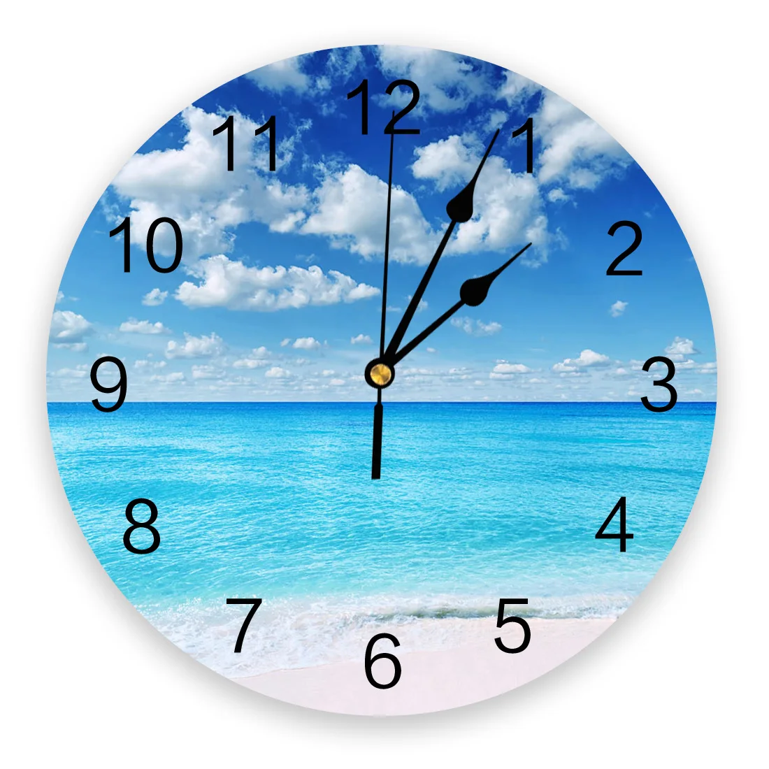 Sky Clouds White Round Wall Clock Modern Design Kitchen Hanging Watch ...