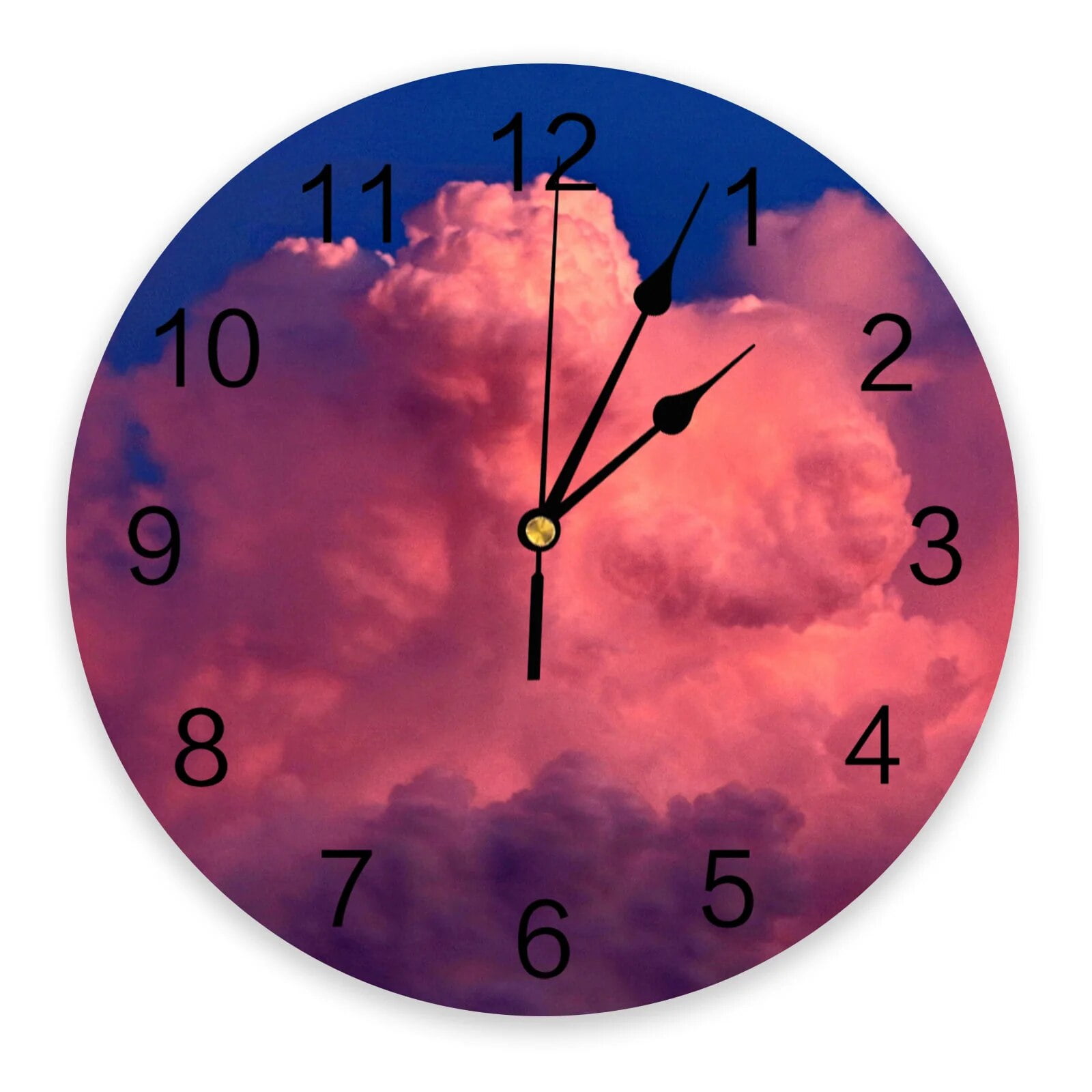 Sky Colorful Clouds Wall Clock Large Modern Kitchen Dinning Round Wall Clocks Bedroom Silent ...