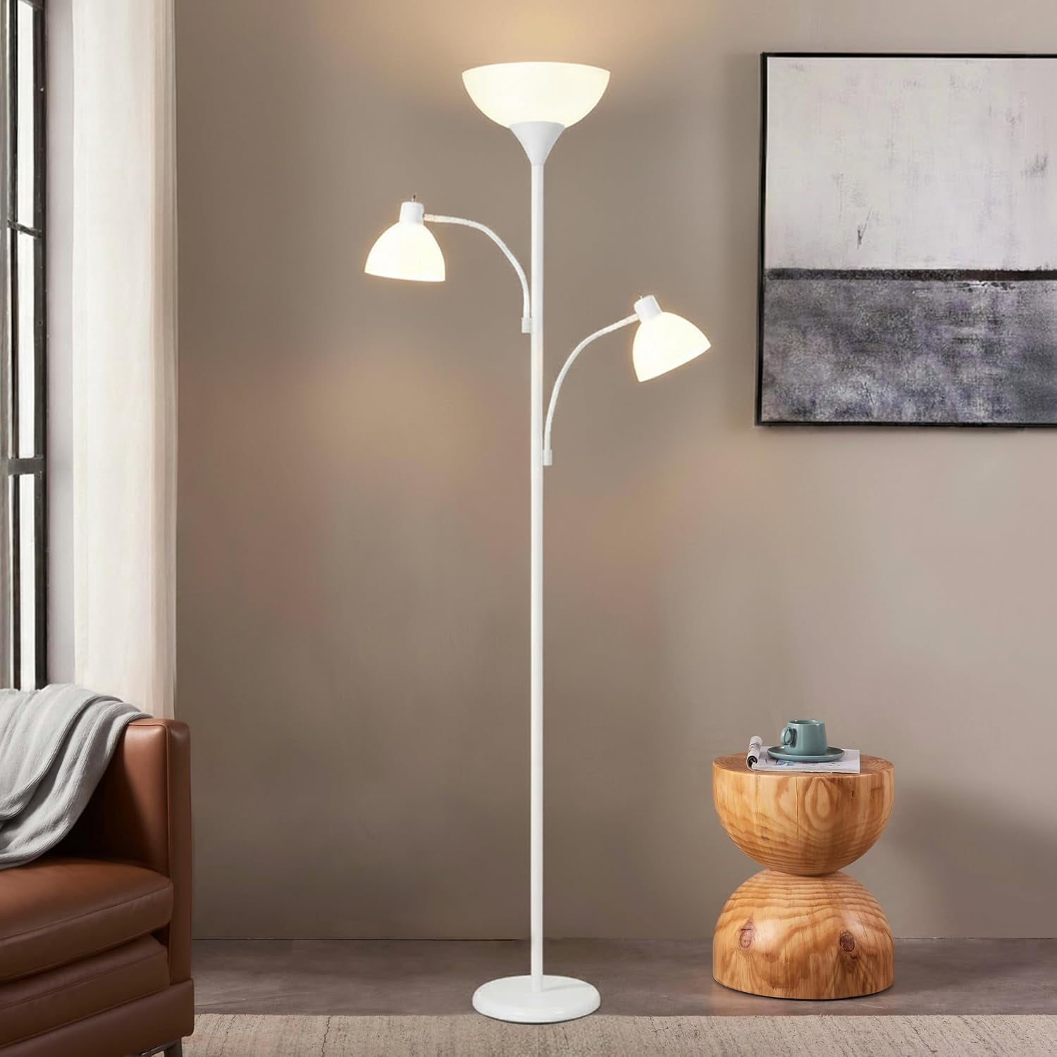 Sky Dome Double – High Brightness Torchiere Floor Lamp with 2 Reading ...