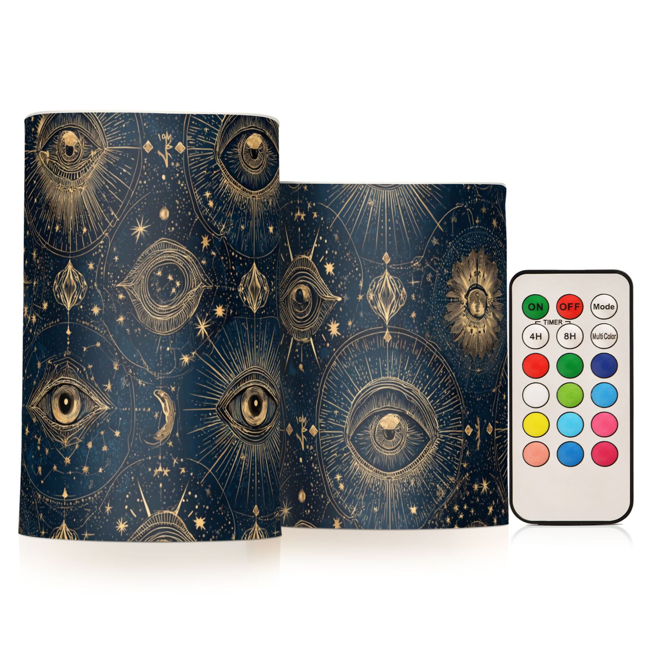 Sky Dome Retro Pattern Flickering Flameless Candles Battery Operated ...