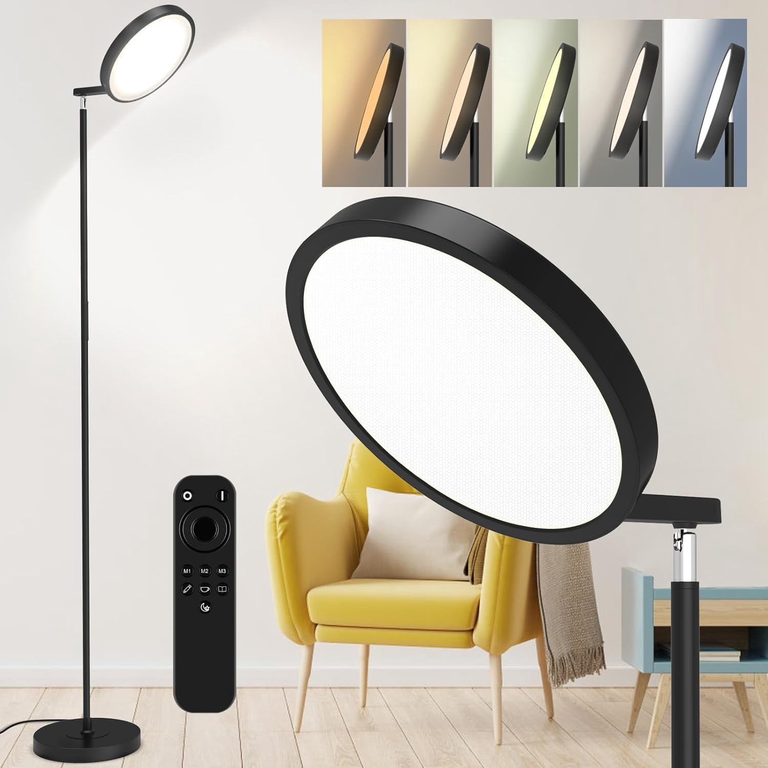 Sky LED Floor Lamp with Modern Folding Torchiere Design, Folding Floor ...