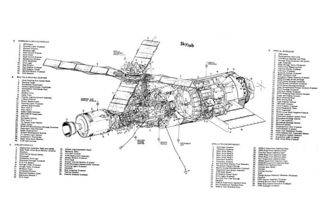 Sky Lab Cutaway Art View 2 Metal Sign 8inx 12in Print on Metal 8x12 Square Adults AB Posters ...