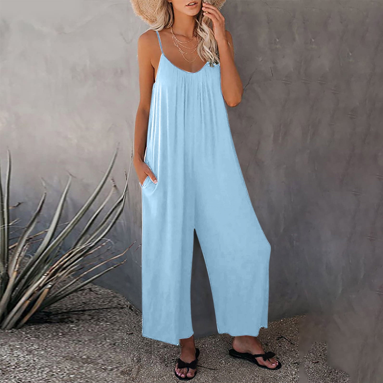 Sky Light Blue Pants for Women Summer Fall Spandex Brunch Straight Leg ...
