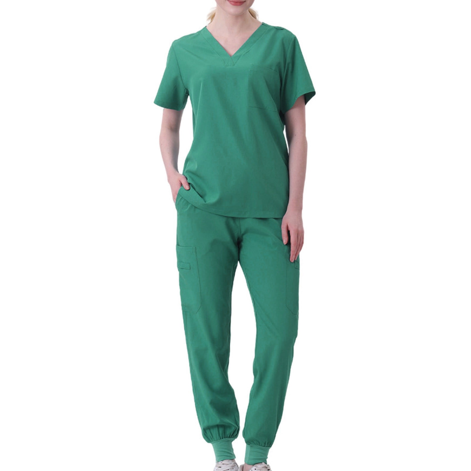 Sky Light Blue Work Anatomy Scrub Match Uniform Shirt Sets for Women ...