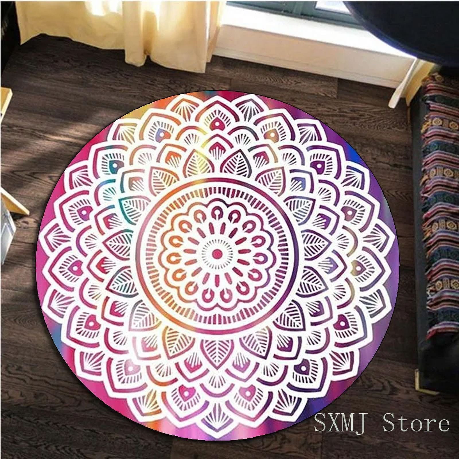 Sky Mandala Round Area Rug Carpet Side Table Mats Sofa Foot Pad Chair ...