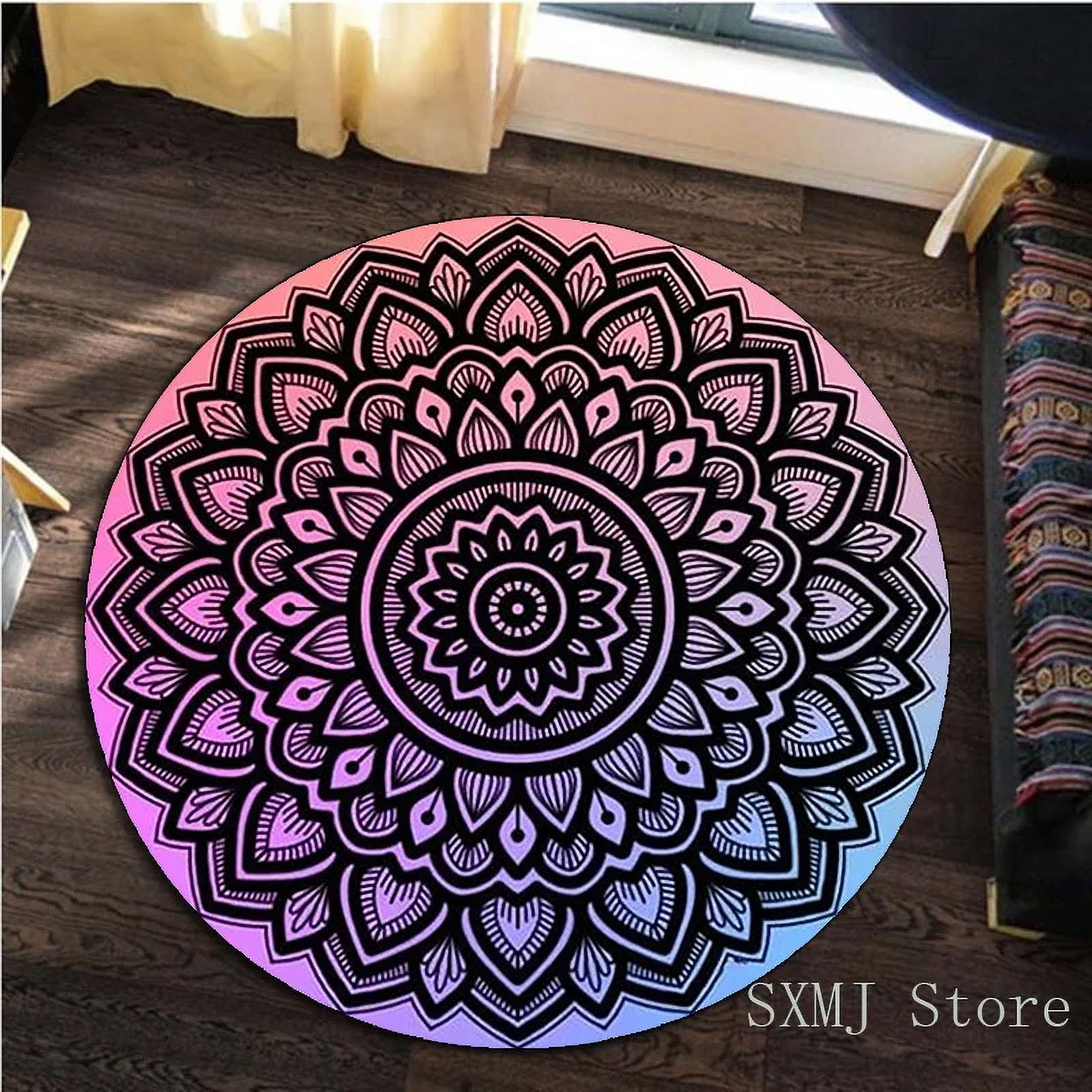 Sky Mandala Round Area Rug Carpet Side Table Mats Sofa Foot Pad Chair ...
