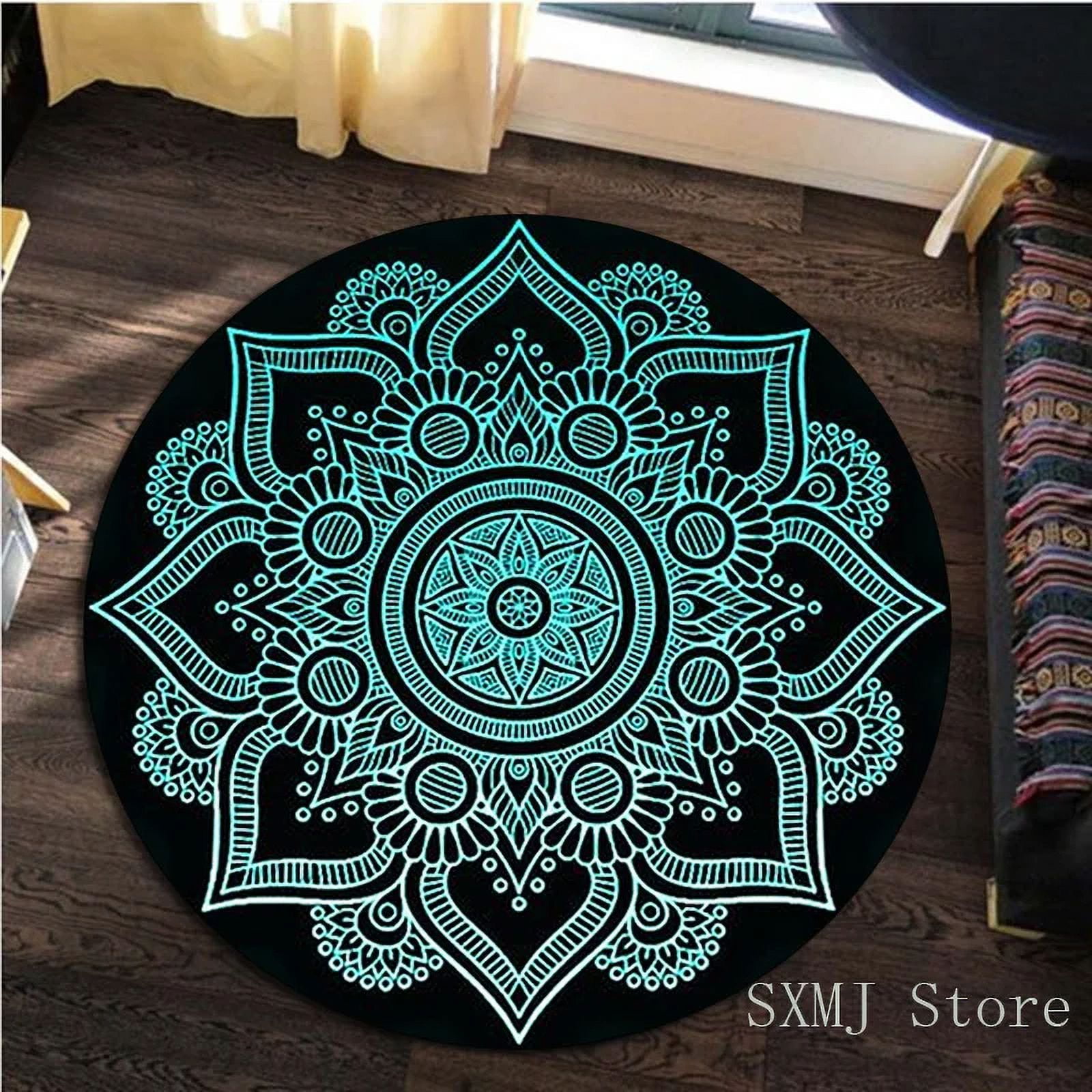 Sky Mandala Round Area Rug Carpet Side Table Mats Sofa Foot Pad Chair ...
