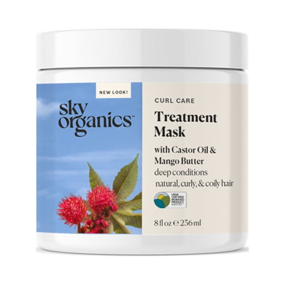 Sky Organics Castor Oil Hydrating Curl Care Treatment Mask, Strengthen ...