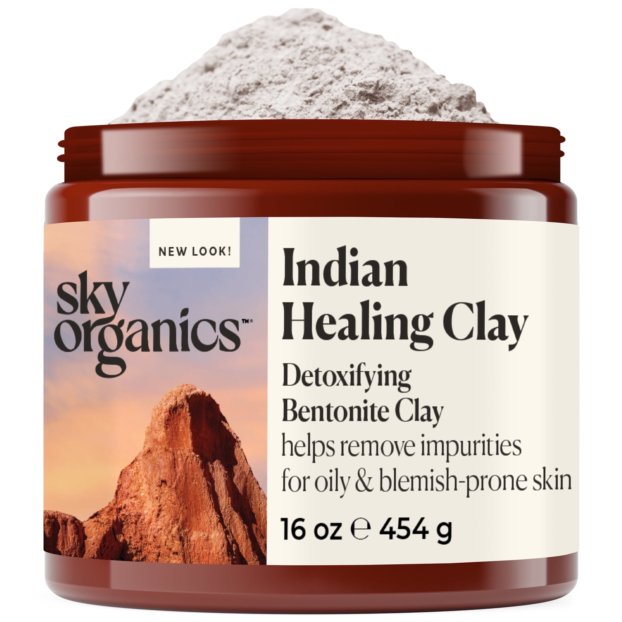 Sky Organics Indian Healing Clay with Bentonite Clay, 16 oz ( 2 Pack ...