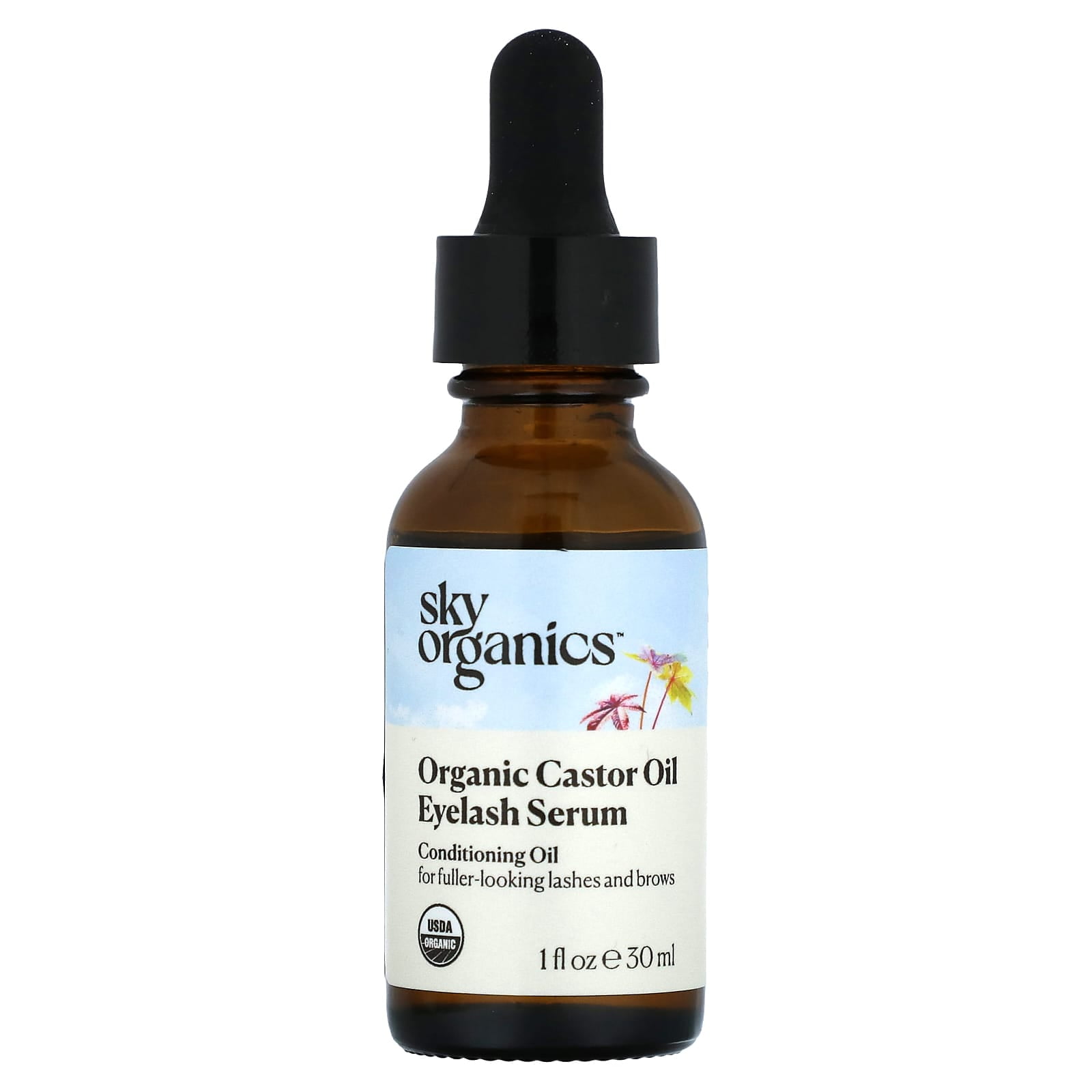 Sky Organics Organic Castor Oil Eyelash Serum, Conditioning Oil, 1 Oz ...