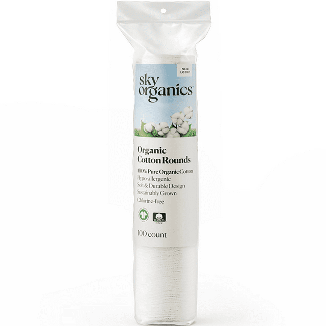 Sky Organics Hypoallergenic 100% Pure Organic Cotton Rounds, Facial ...