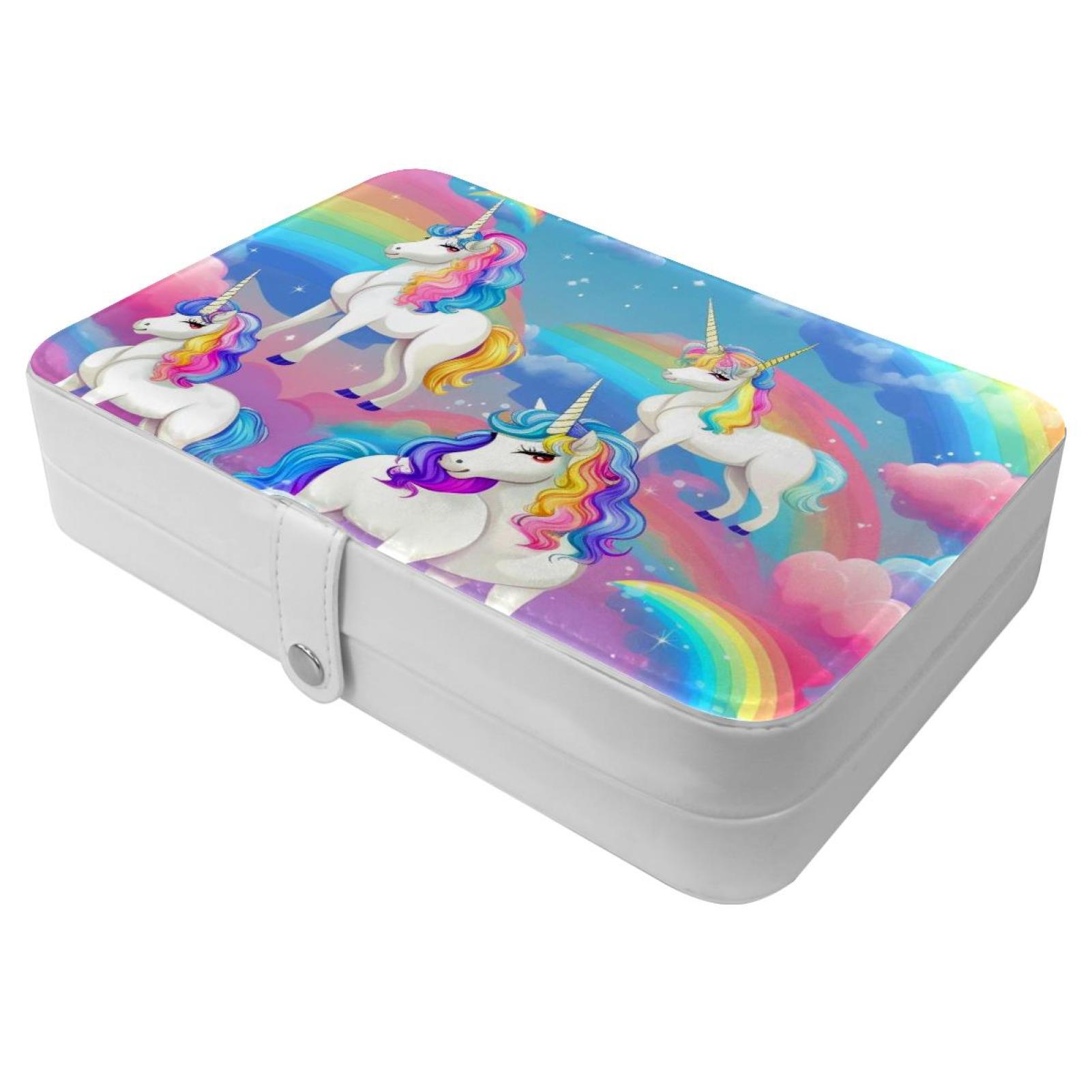 Sky Rainbow Unicorn Travel Jewelry Box - Compact and Portable - Ideal ...