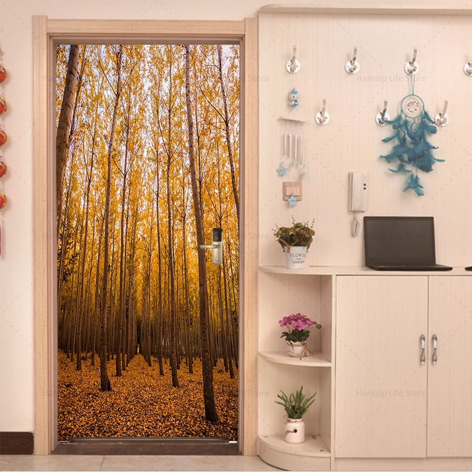 Sky Scenery Door Mural Stickers Self Adhesive Waterproof PVC Wallpaper ...