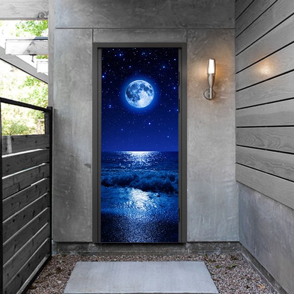 Sky Scenery Door Mural Stickers Self Adhesive Waterproof PVC Wallpaper ...