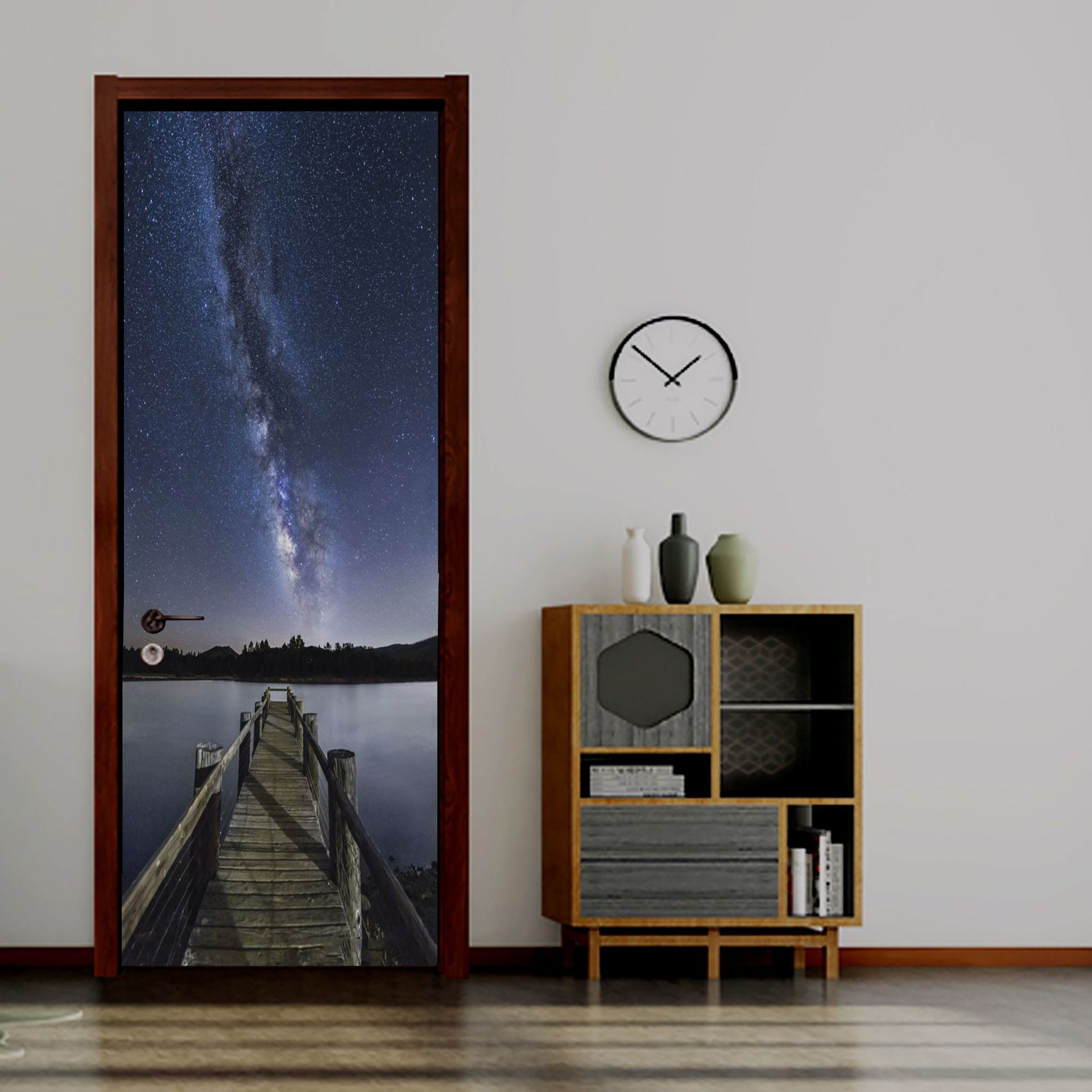 Sky Scenery Door Mural Stickers Self Adhesive Waterproof PVC Wallpaper ...