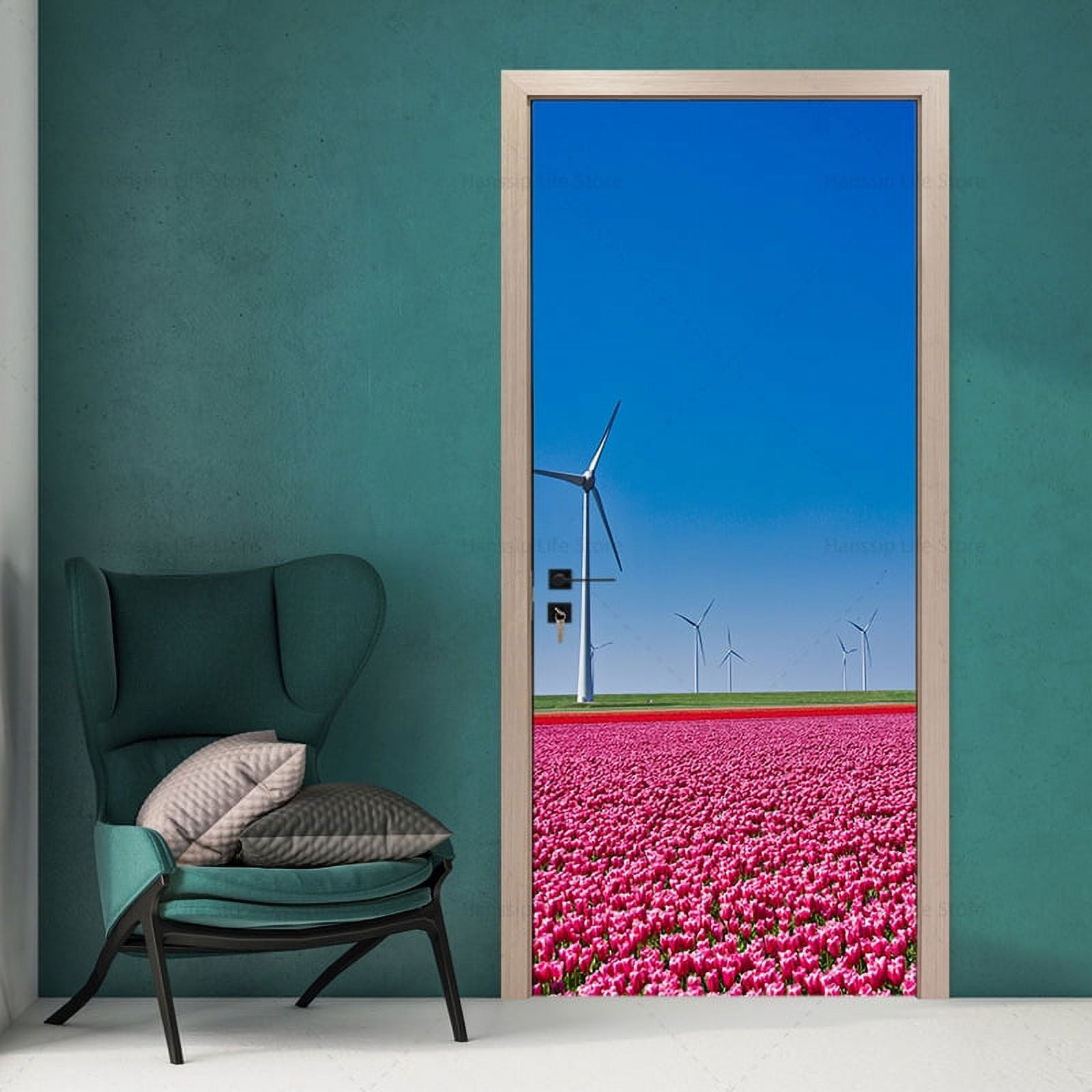 Sky Scenery Door Mural Stickers Self Adhesive Waterproof PVC Wallpaper ...