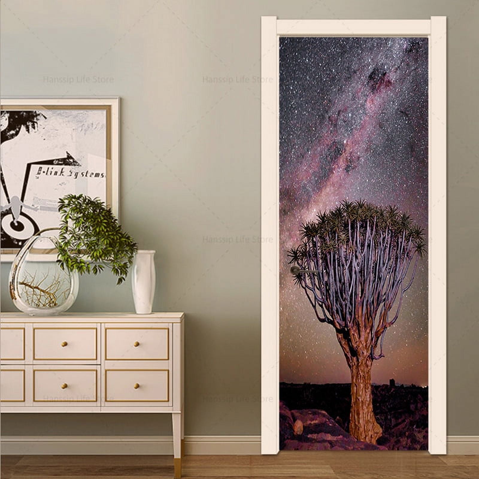 Sky Scenery Door Mural Stickers Self Adhesive Waterproof PVC Wallpaper ...
