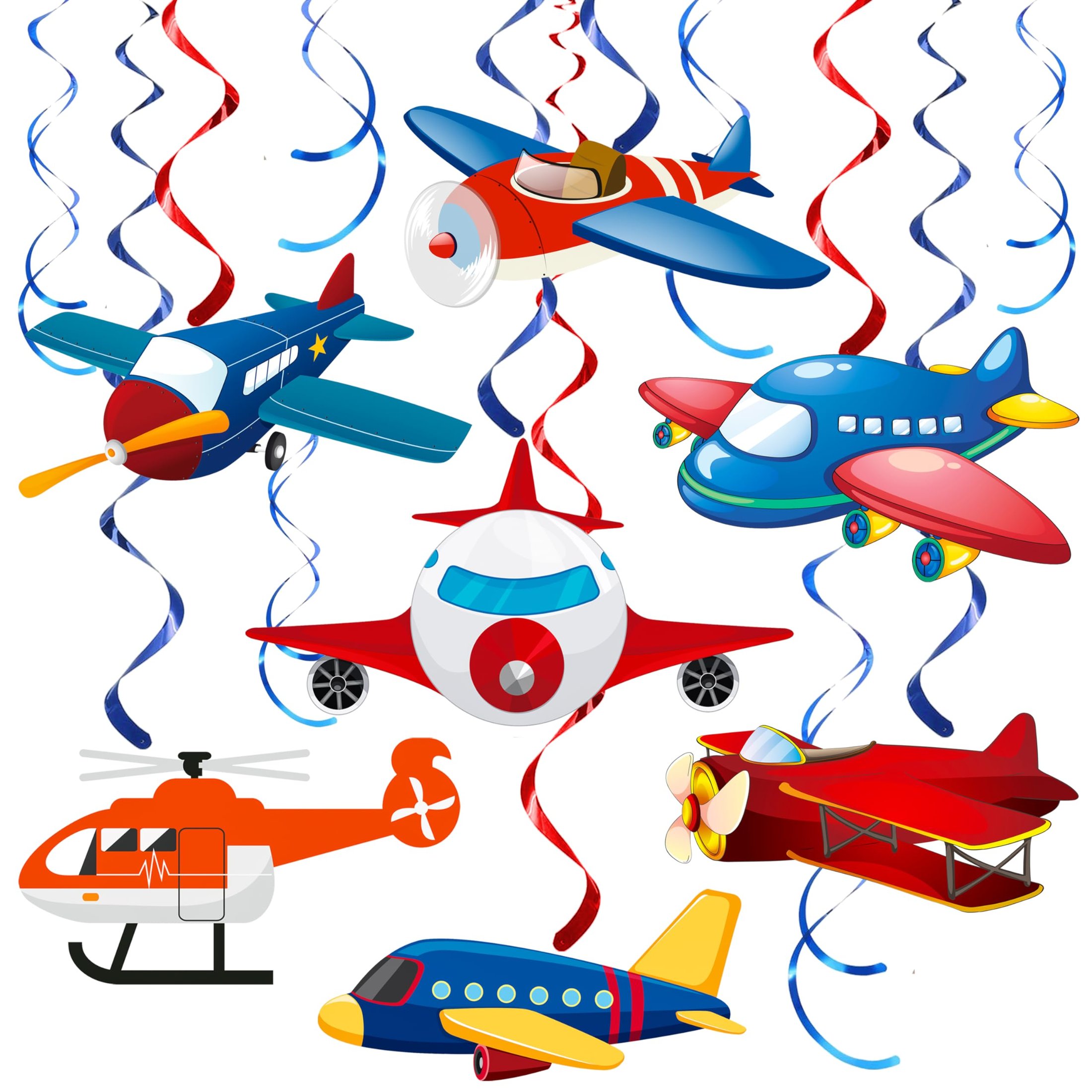 Sky Soaring Swirls - Airplane & Helicopter Party Decor Set | Plane ...