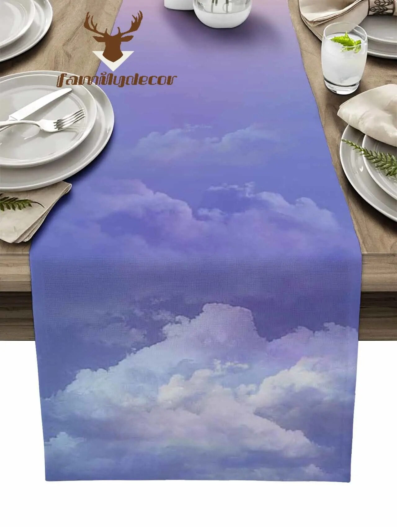 Sky Sunset Table Runner Home Wedding r Table Cover Flag Mat Table ...