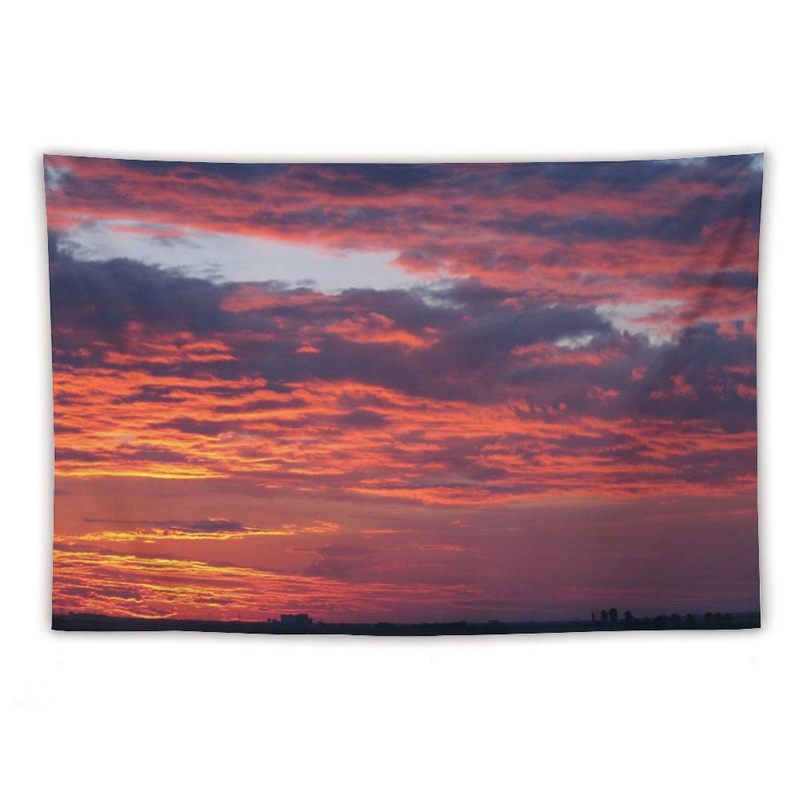 Sky Tapestry Photo Backdrop Dramatic Sunset Sky With Clouds Over Ocean ...