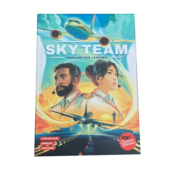 Sky Team Board Game for 2 Players, Cooperative Airplane Landing ...