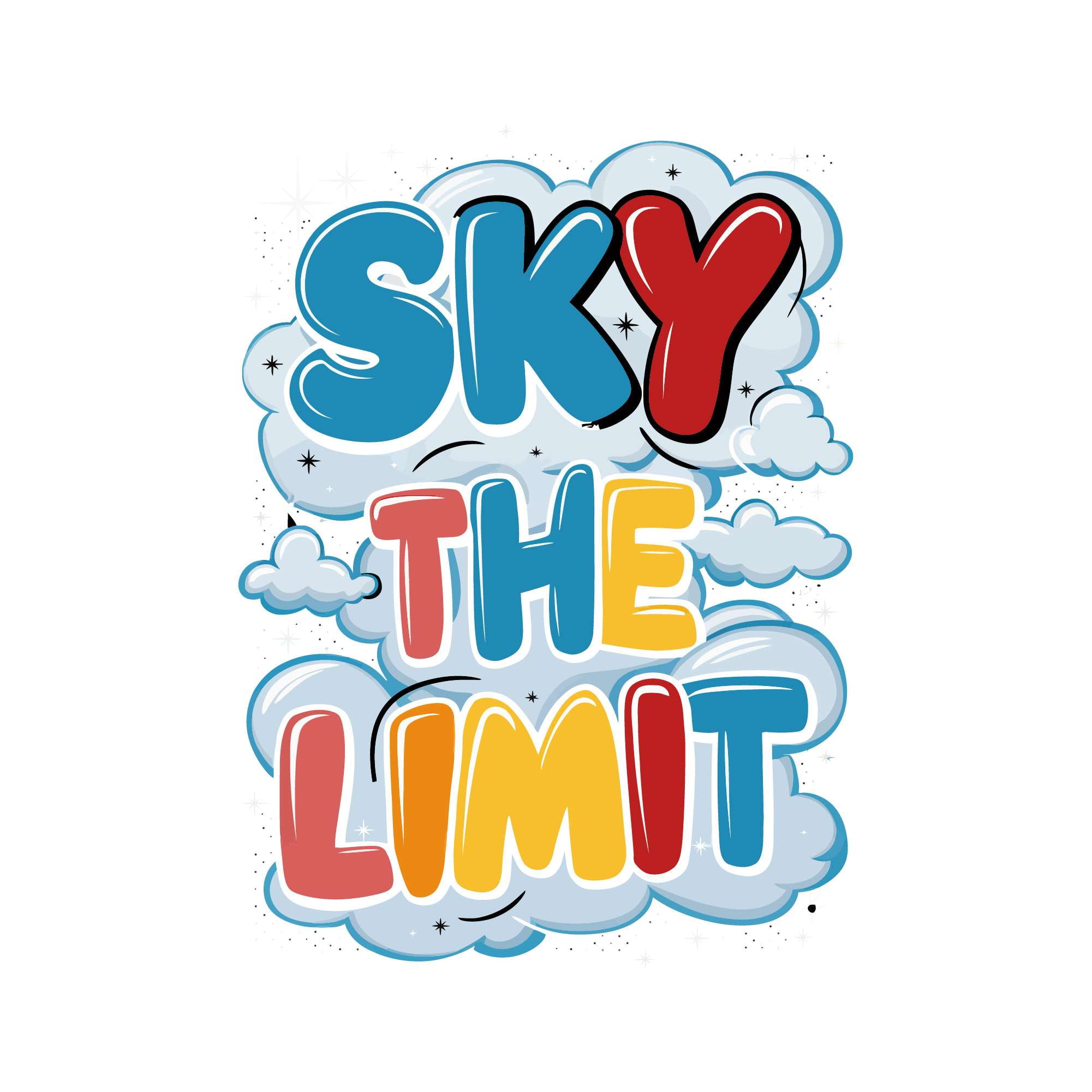 Sky The Limit Dreamy Positive Uplifting Motivated Quote Wall Art ...