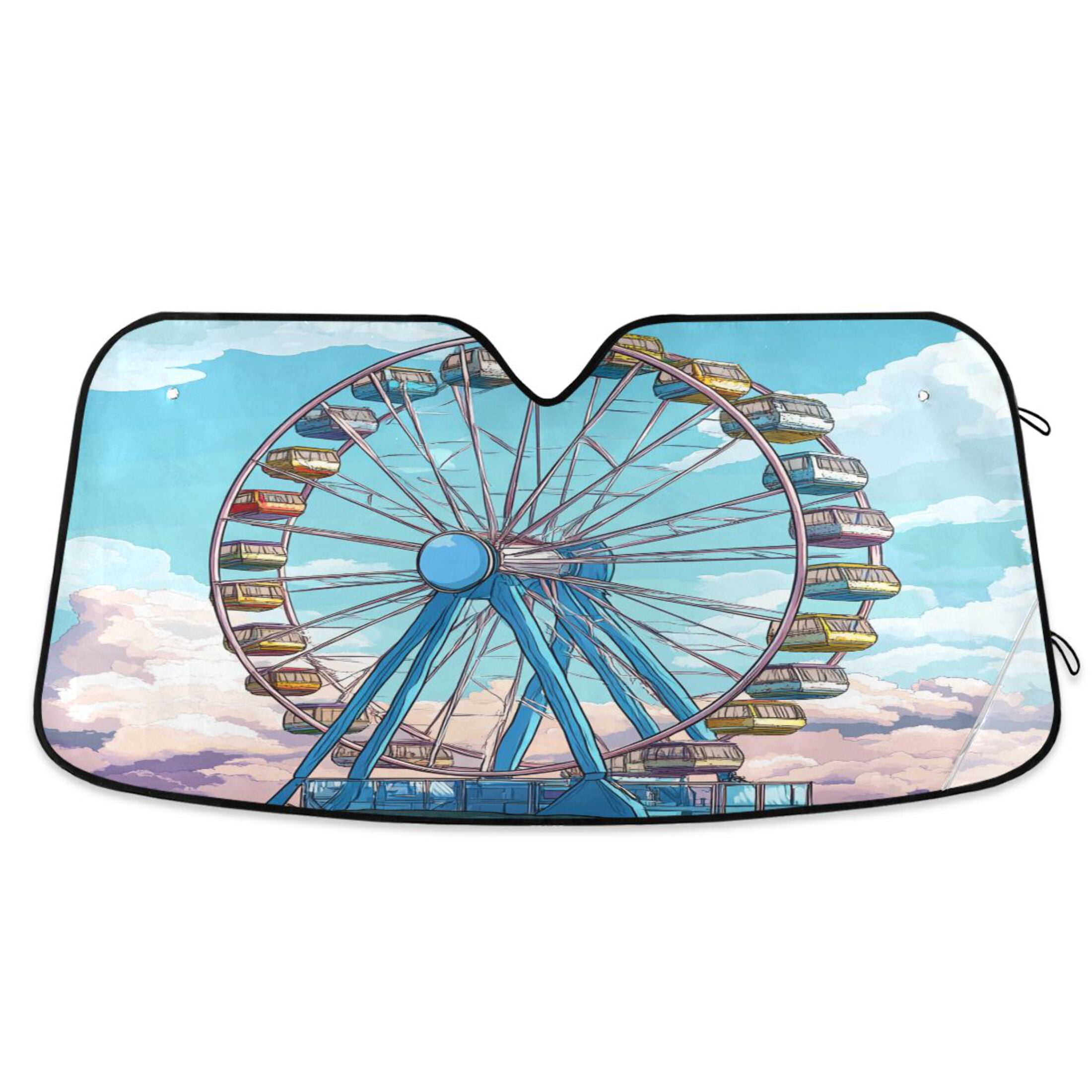 Sky Wheel Cartoon Windshield Sun Shade Automobile Visor Accordion ...