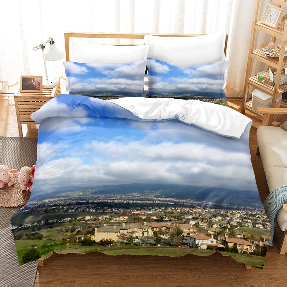 Sky With White Clouds Bedding Set Single Twin Full King Size Bed Set ...