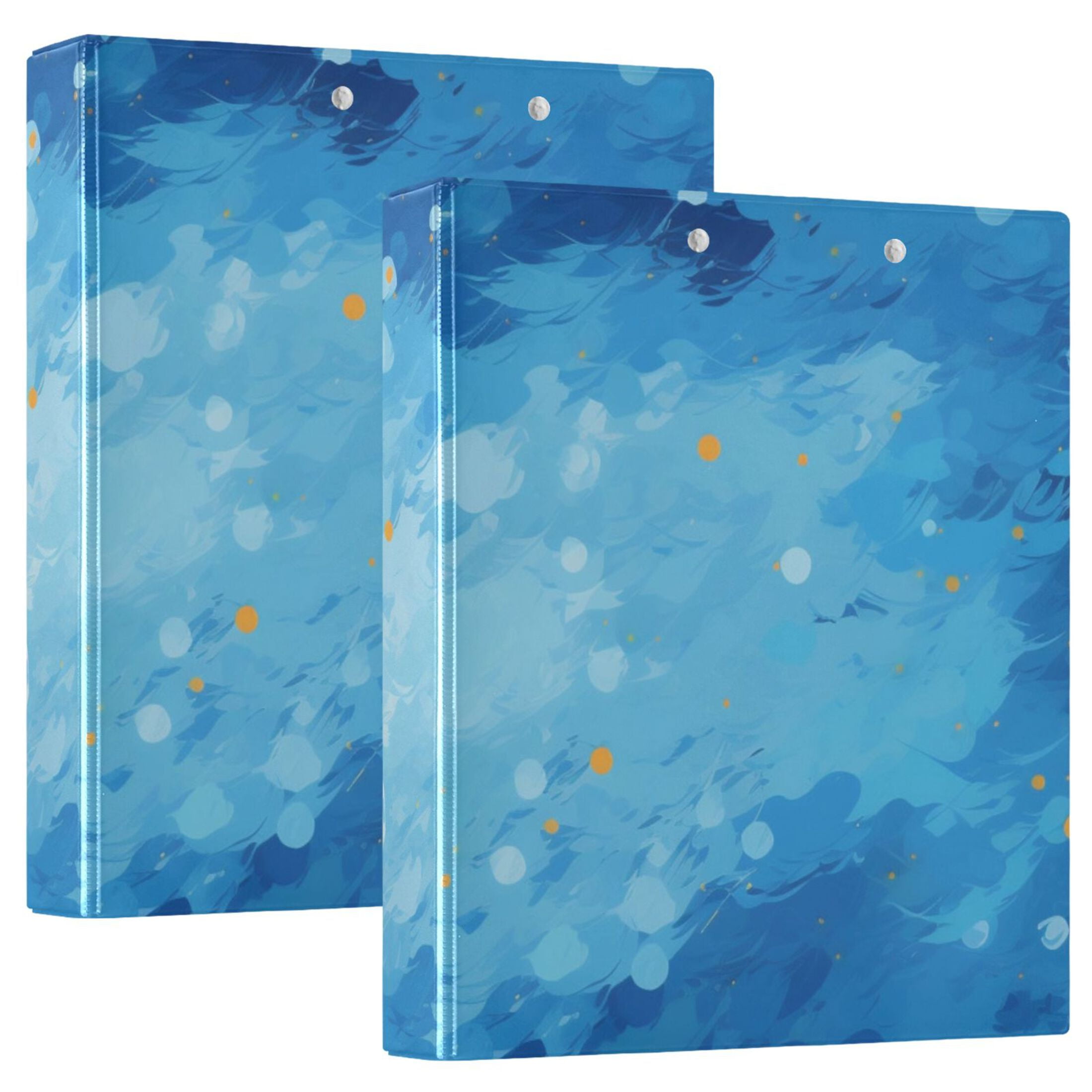 Sky and Moon 3 Ring Binders 1.5 inch Hardcover File Folders with Interior Pockets A4 Size ...
